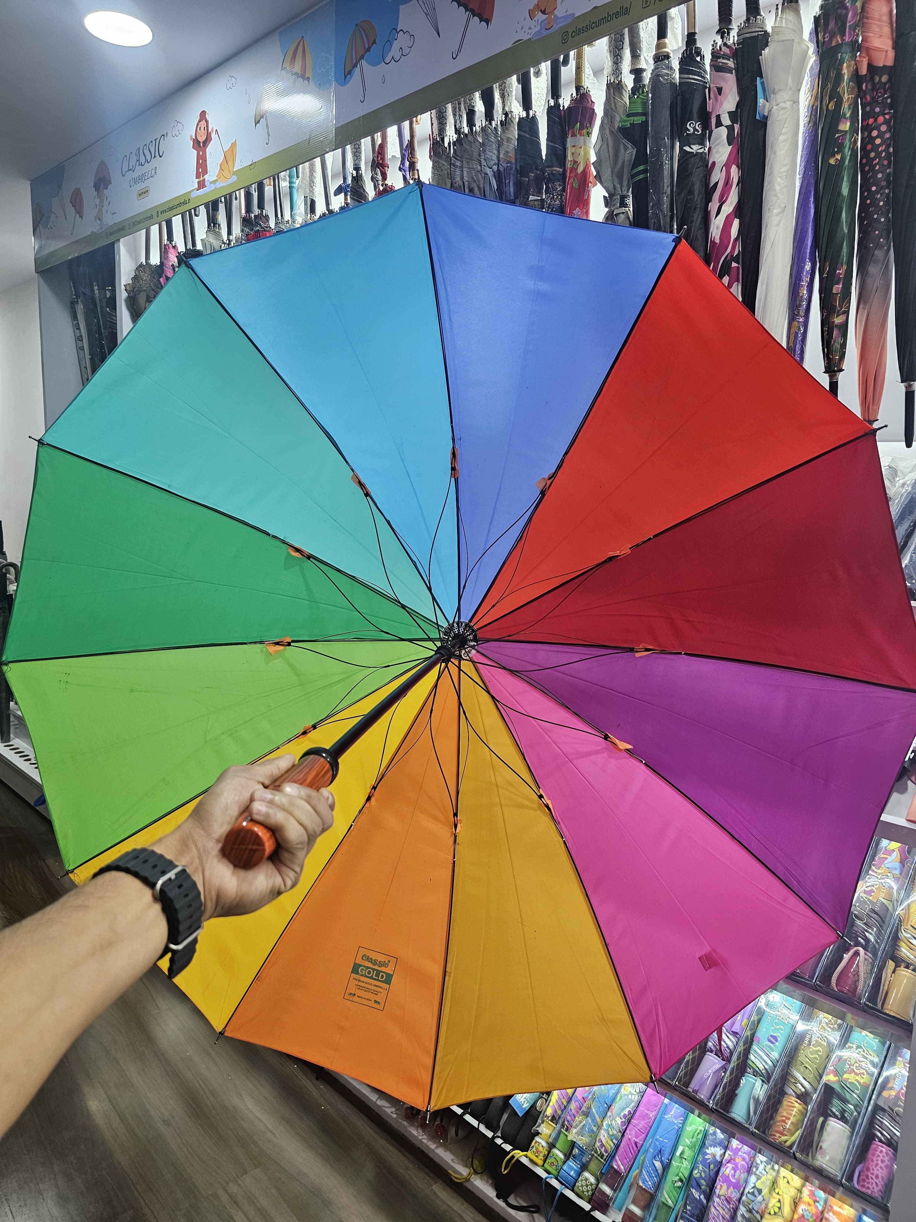 30-Inch 12K Rainbow Golf Umbrella – Heavy Duty, Windproof & Waterproof